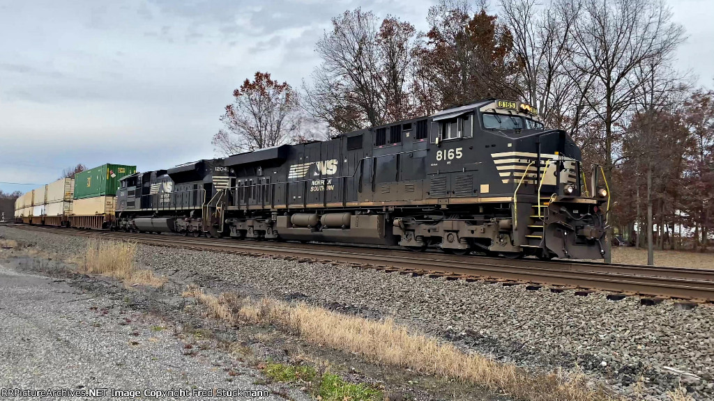 NS 8165 is next with an intermodal.